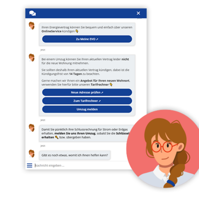 Persönliche Beratung beim Kundenservice der EVO