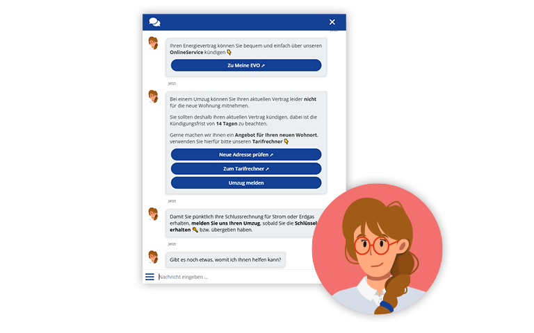 Persönliche Beratung beim Kundenservice der EVO